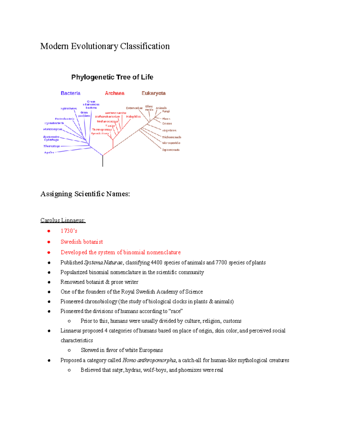 Biology Notes Ch. 18.1-18.2 - Arden Manson - Modern Evolutionary ...