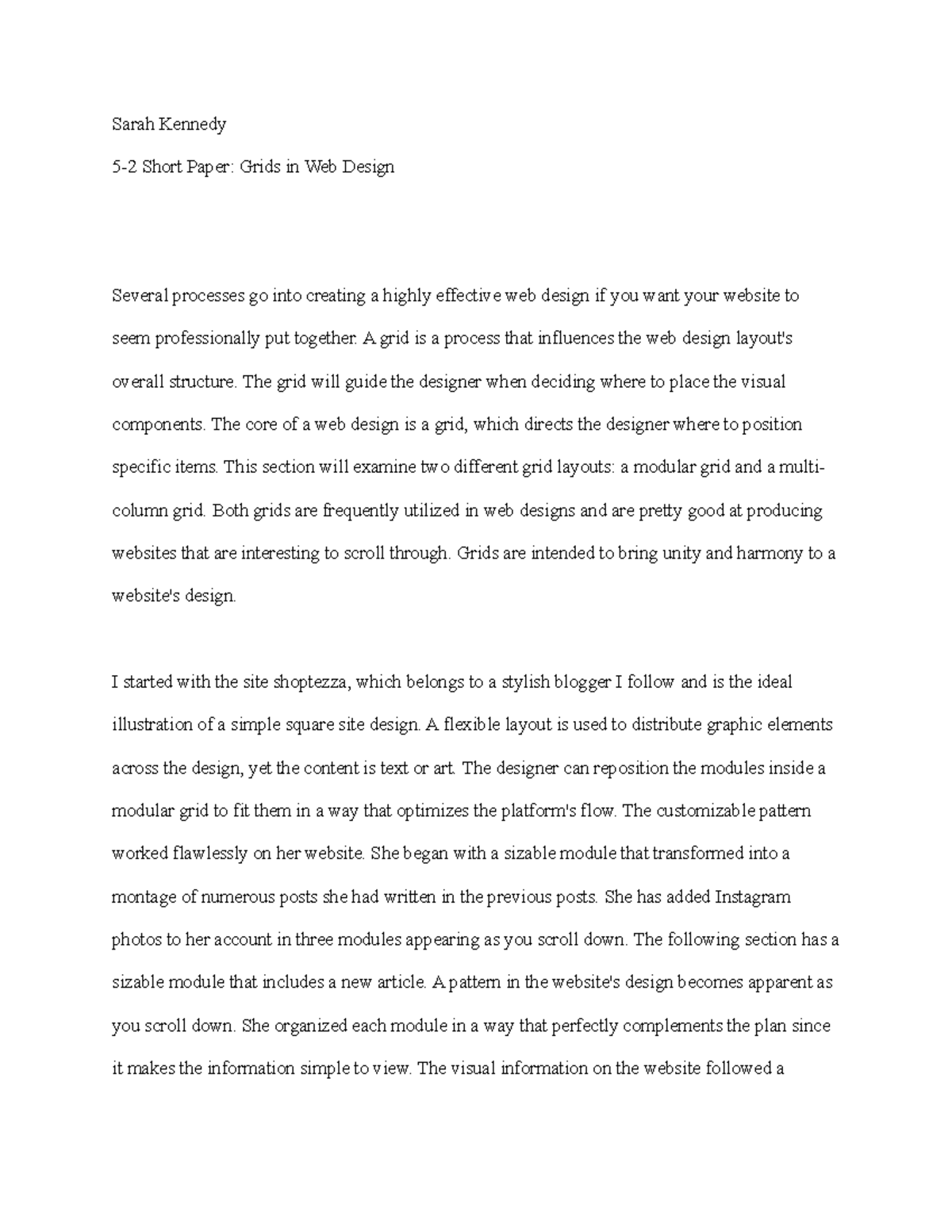 Sarah Kennedy 5-2 Short Paper - Sarah Kennedy 5-2 Short Paper: Grids in ...