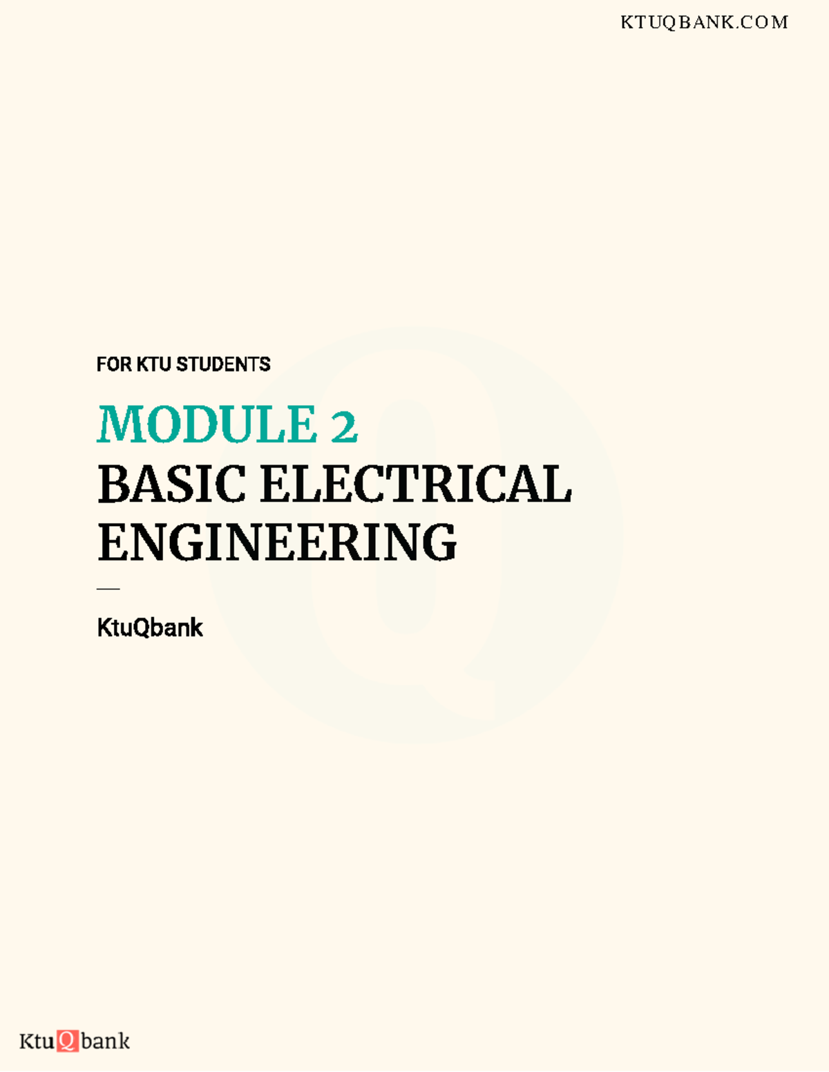 2. Module 2 - Basic Electrical - Ktu Qbank - FOR KTU STUDENTS MODULE 2 ...