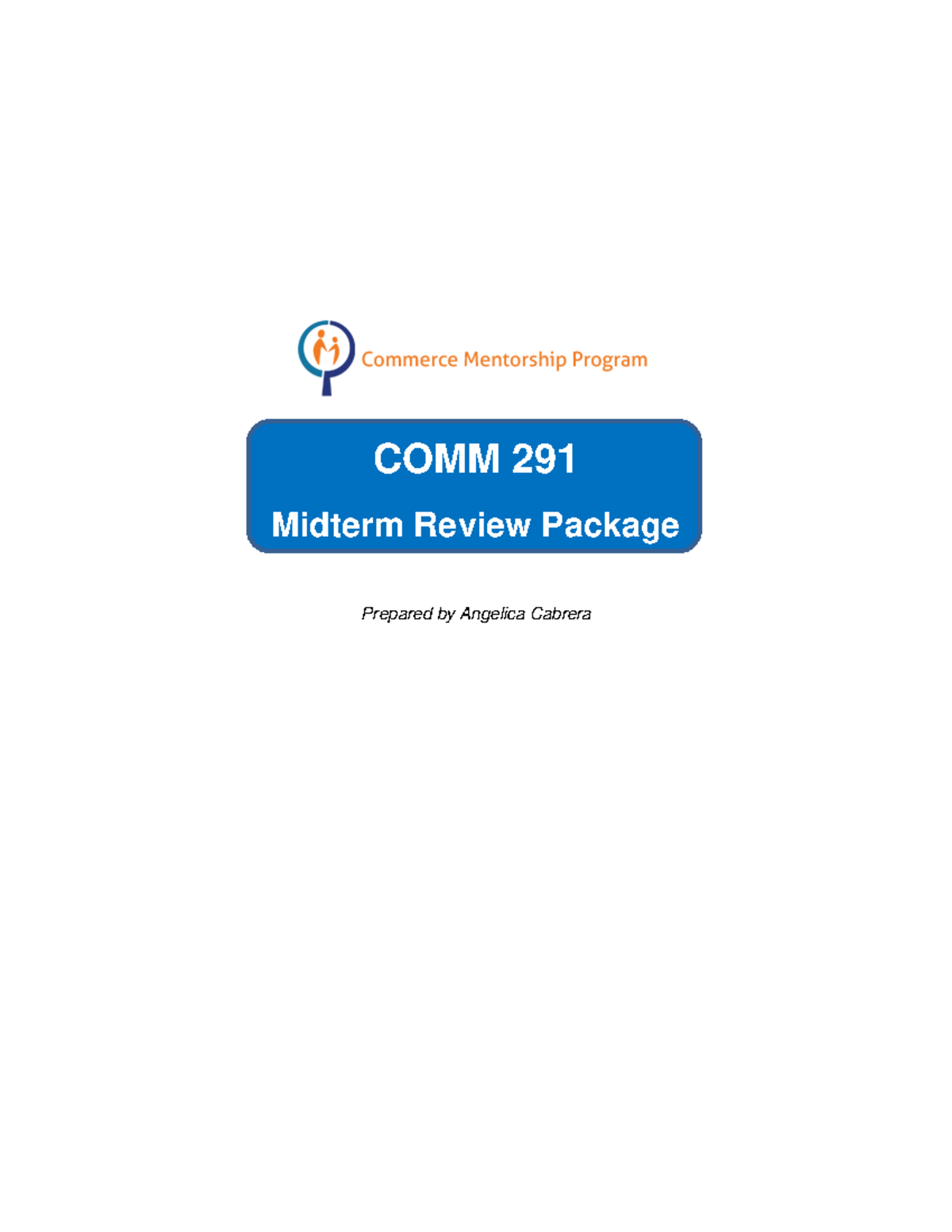 COMM 291 Midterm Review Package Blank - COMM 291 Midterm Review Package ...