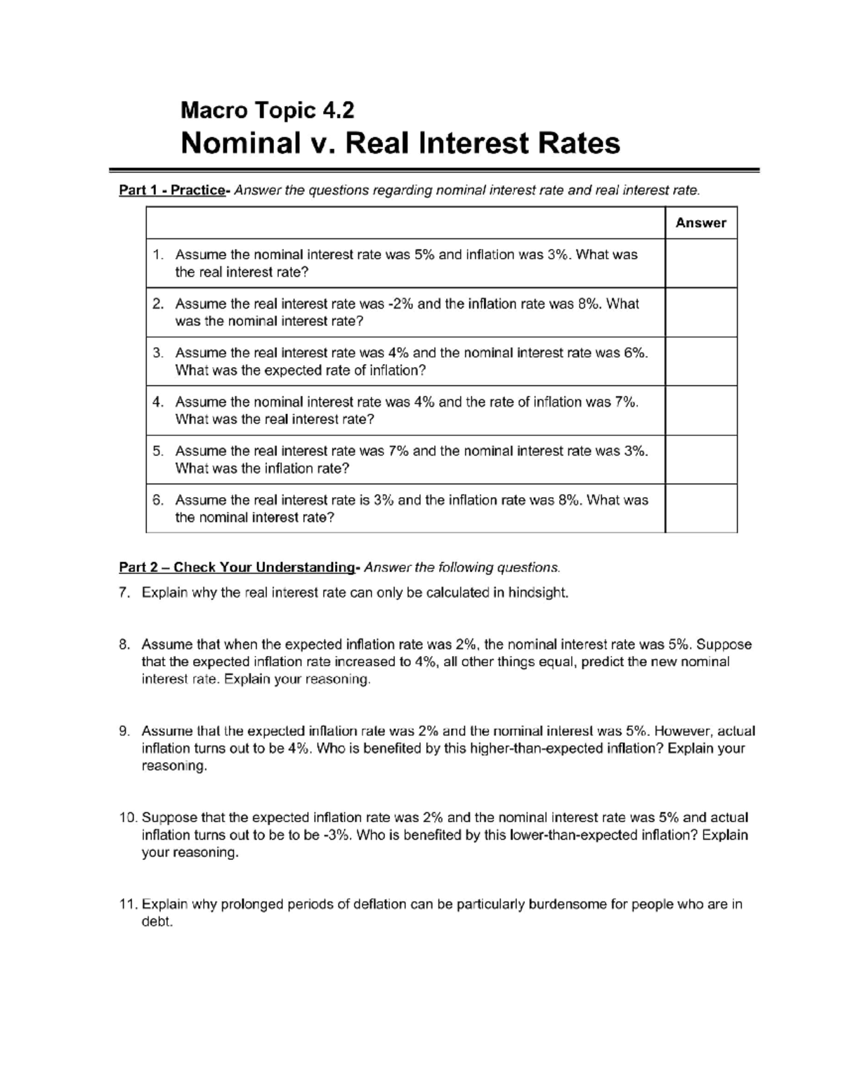 4.2 Nominal v. Real Interest Rates - ECON 20B - Studocu