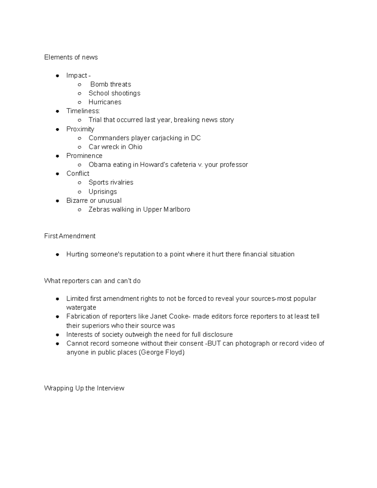 Fundamentals of Journalism notes - Elements of news Impact - Bomb ...