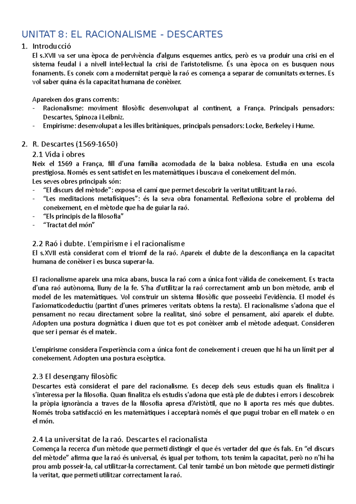 Descartes - Apunts propis a través de llibre de text - UNITAT 8: EL ...