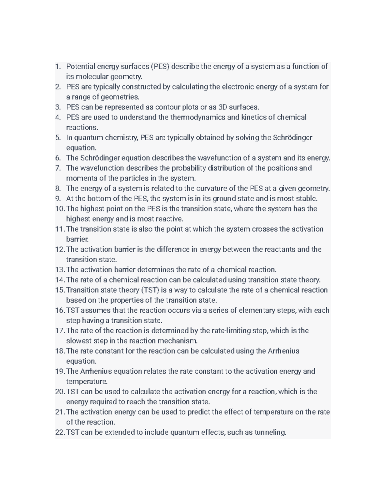 Potential energy surfaces and transition state theory Notes - Potential ...