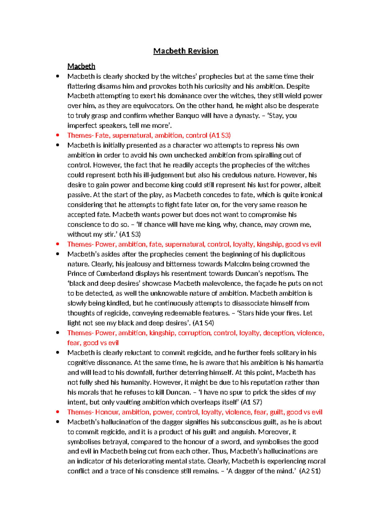 Macbeth Revision - Macbeth Revision Macbeth Macbeth is clearly shocked ...