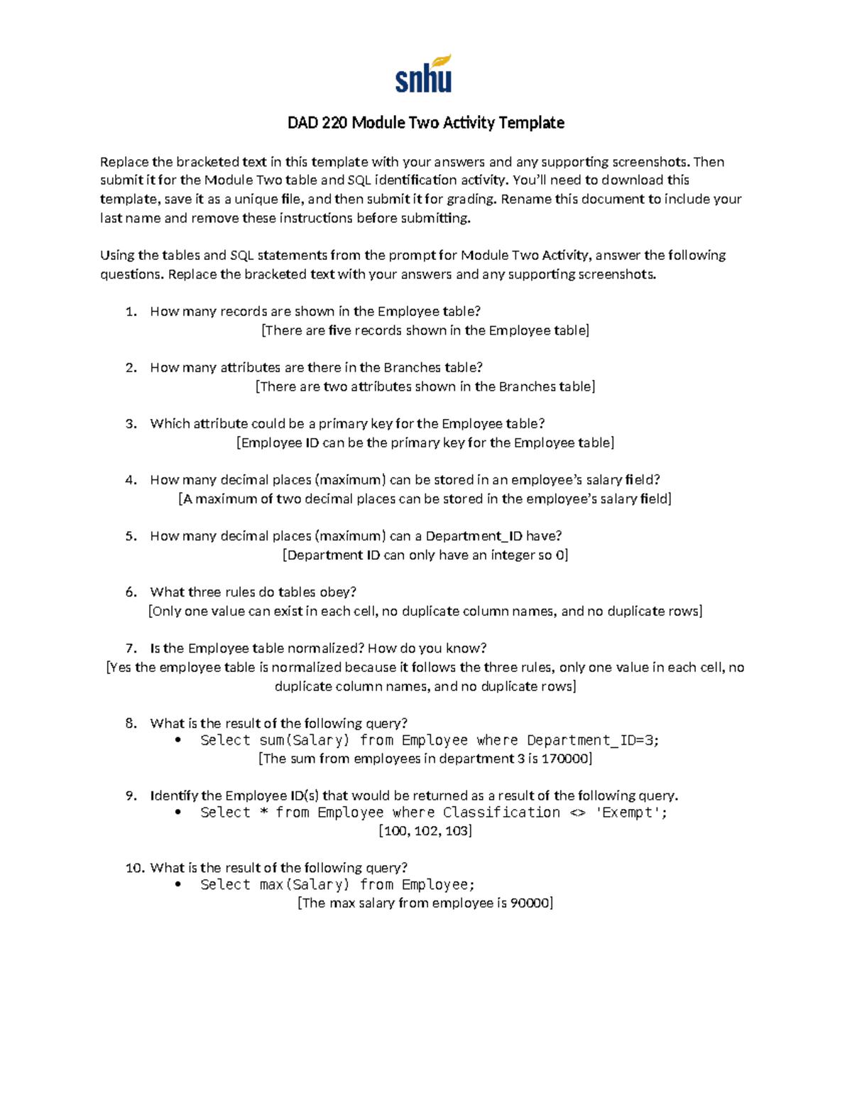 DAD 220 Module Two Activity Amerson - DAD 220 Module Two Activity ...