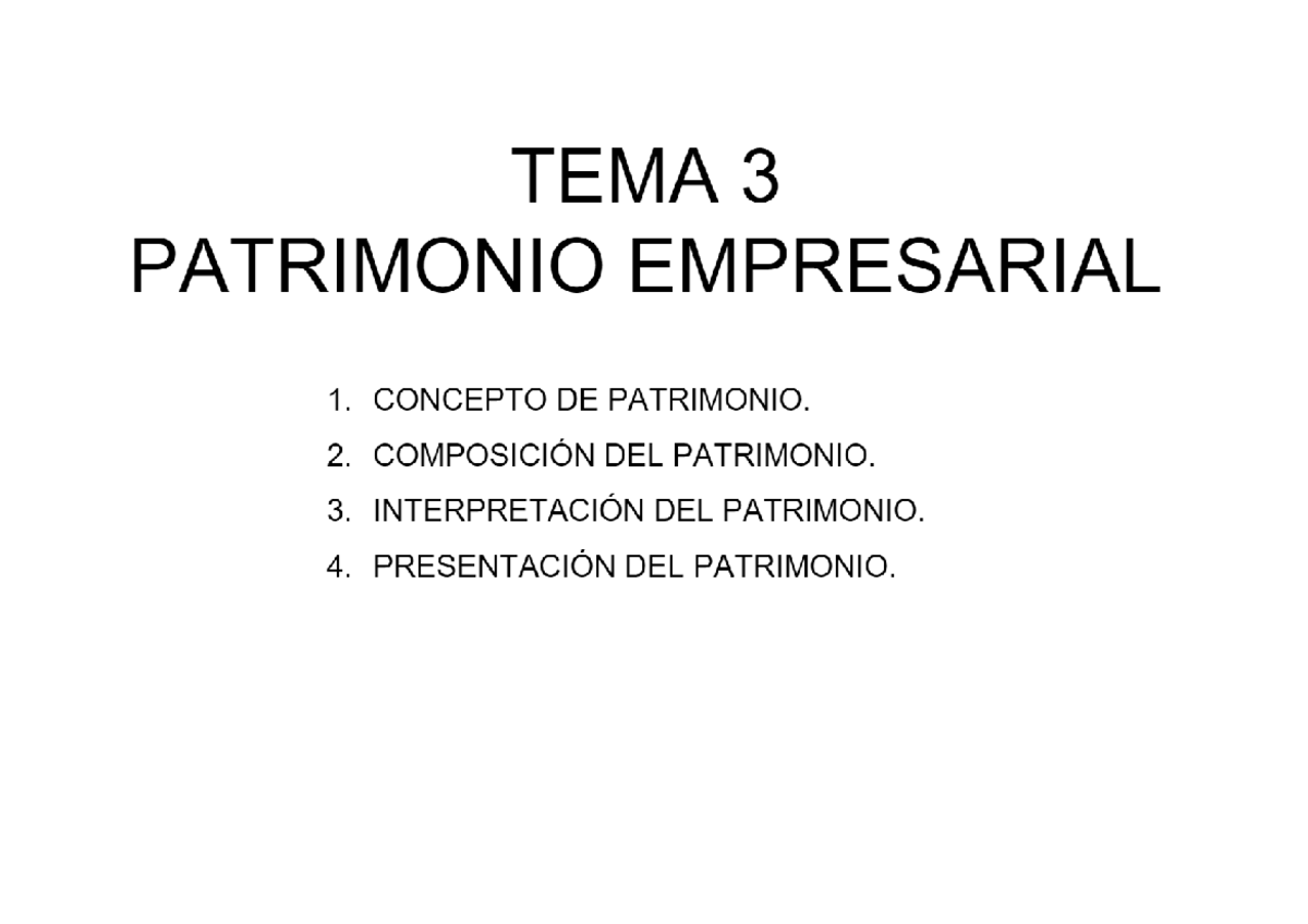 TEMA 3 Patrimonio Empresarial - PDF - contabilidad - Studocu