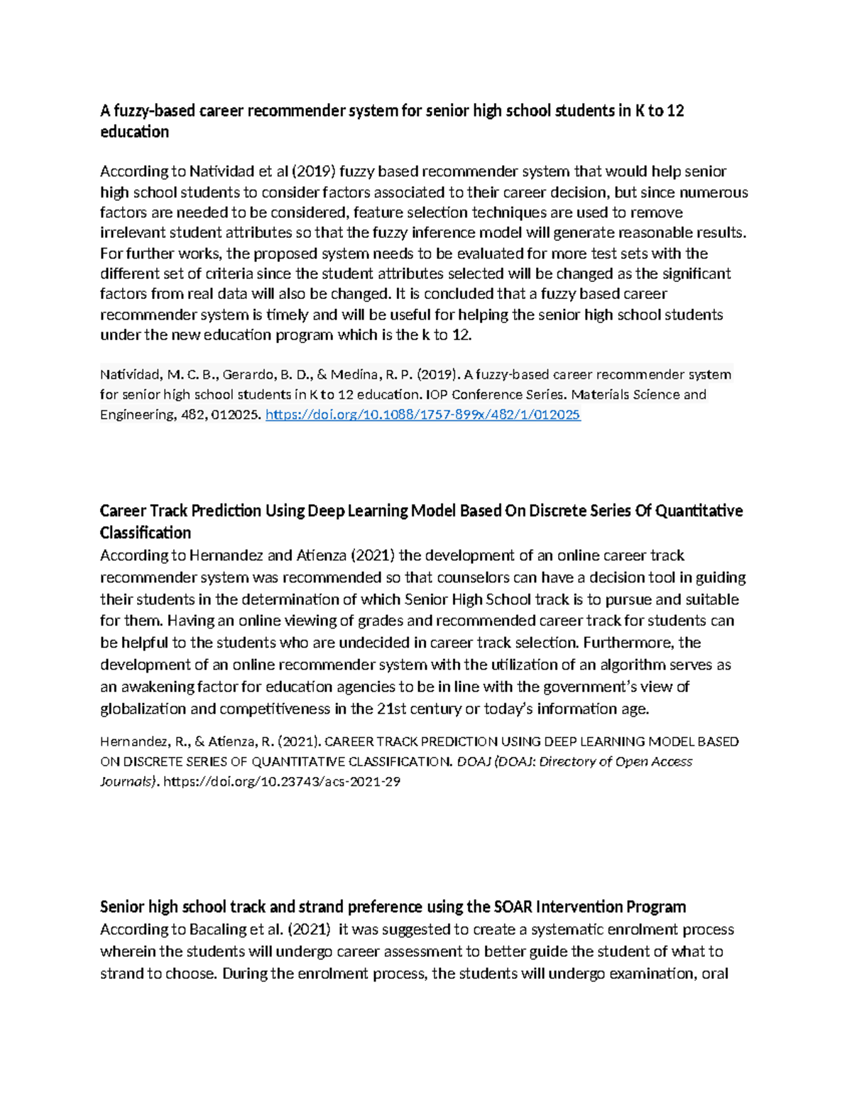 RRL - RRL for SYSTEM - A fuzzy-based career recommender system for ...