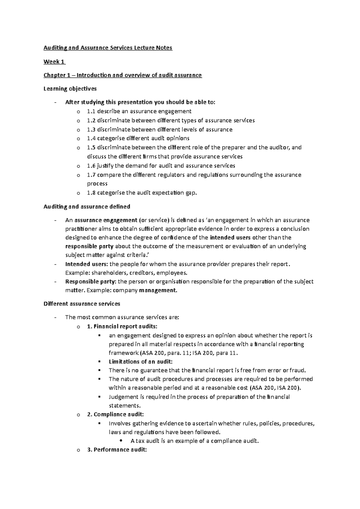 Week 1 Lecture - ACCT3014 - USyd - Studocu