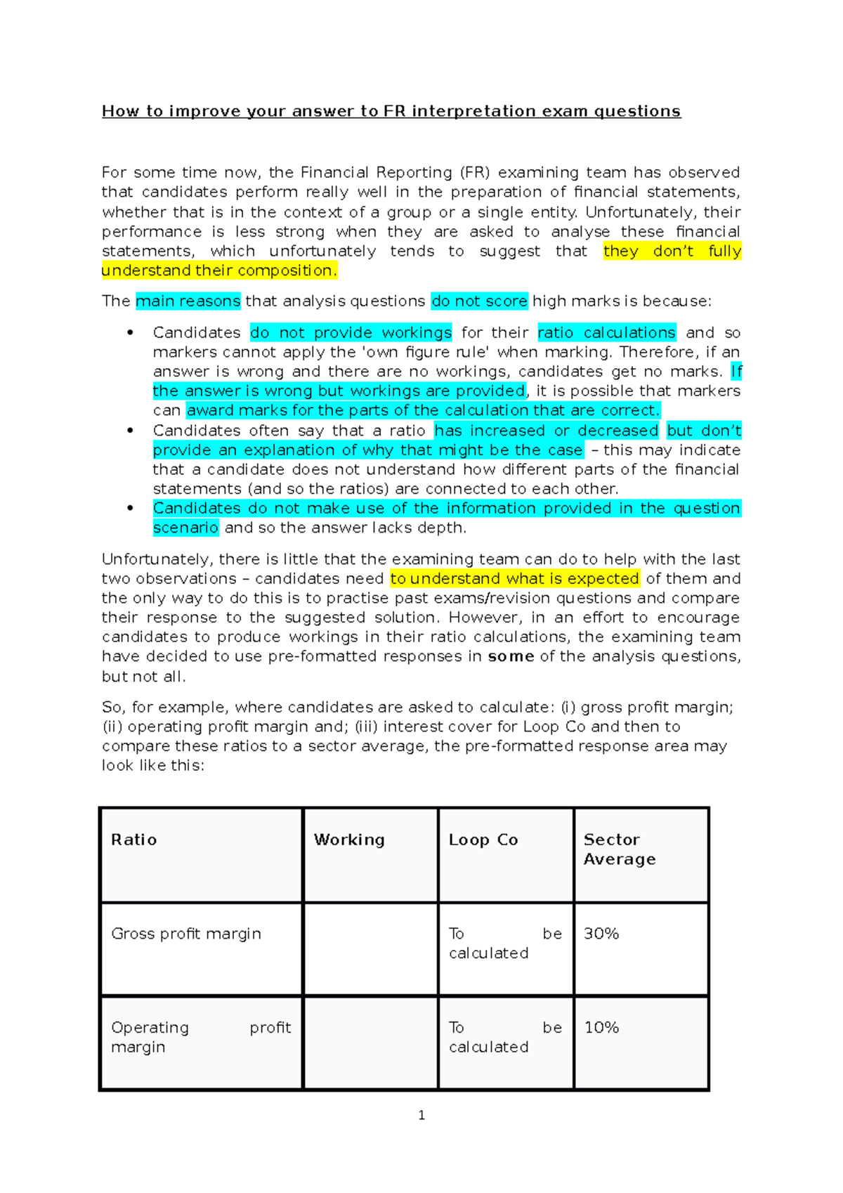 How to improve your answer to FR interpretation exam questions ...