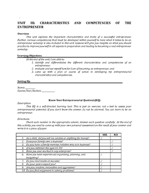 UNIT IV Entrep Behavior - UNIT IV: ROLES AND RESPONSIBILITIES OF THE ENTREPRENEUR Setting Up ...