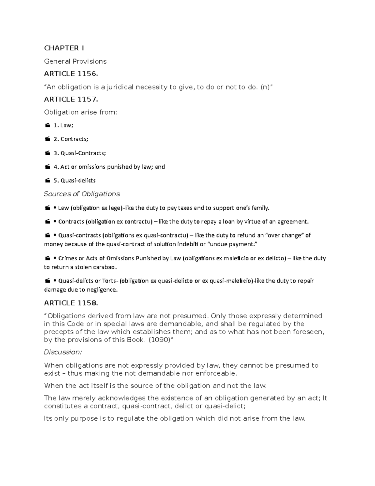 LAW-ON- Obligations-AND- Contracts - CHAPTER I General Provisions ...