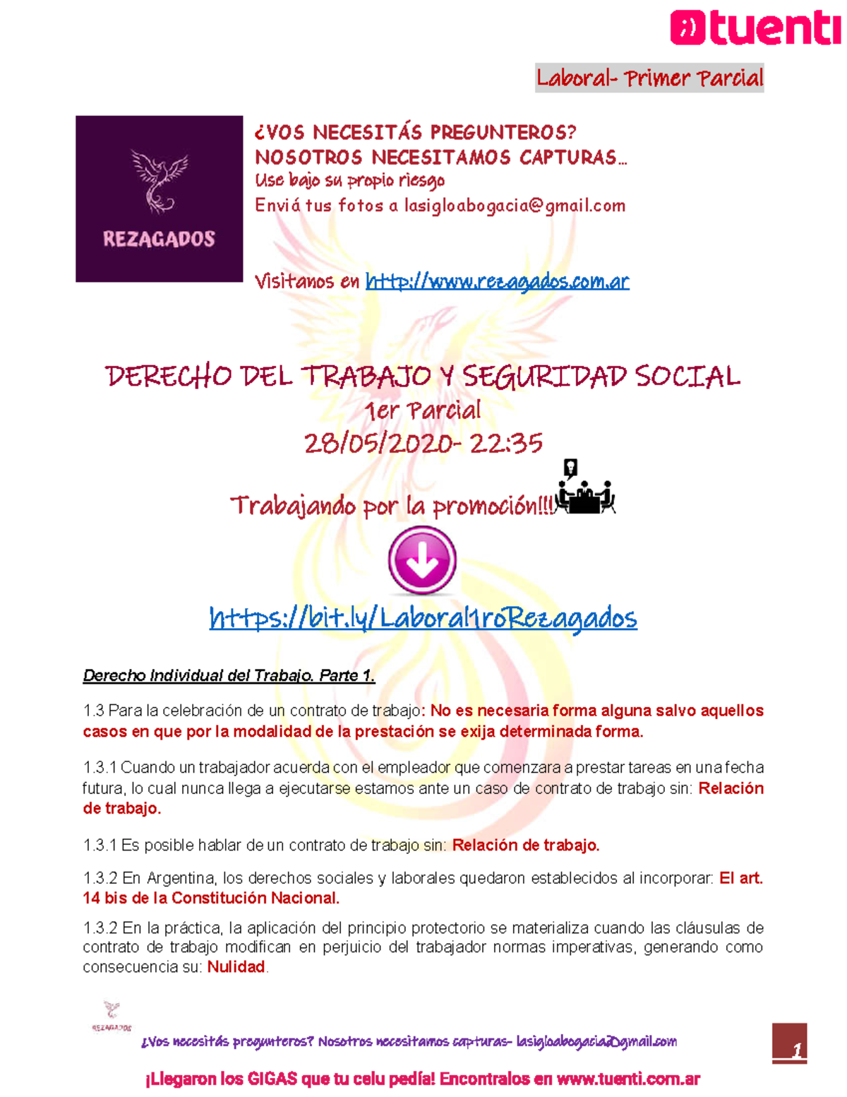 Parcial 1ero 2020 rezagados - Warning: TT: undefined function: 32 ¿Vos necesitás pregunteros ...