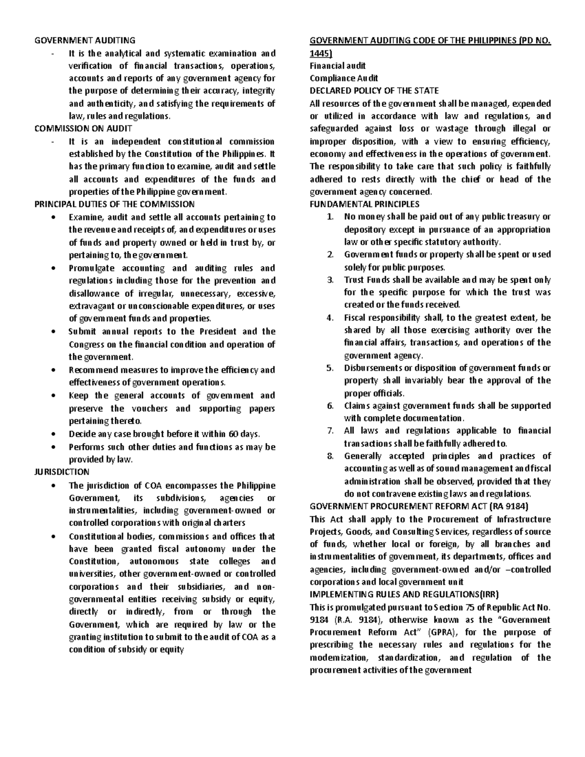 Government Auditing REV - GOVERNMENT AUDITING It is the analytical and ...