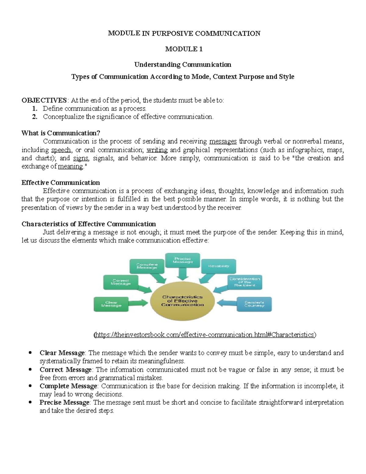 Module IN Purposive Communication tiopics for reporting - MODULE IN PURPOSIVE COMMUNICATION ...