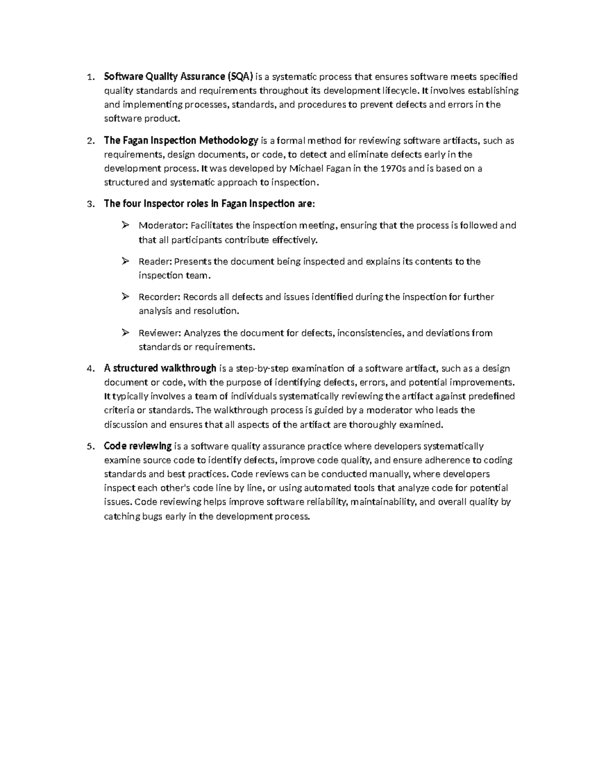 Software Quality Assurance - It involves establishing and implementing ...