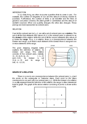 UNIT 1 Module 2 - Limit OF A Function - ####### lim 𝑥→1− ####### 𝑓 𝑥 = 3 LIMIT OF A FUNCTION In ...