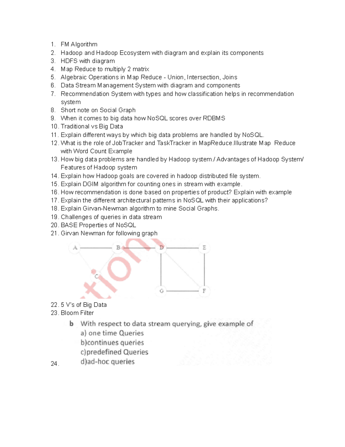 0 BDA Repeated Imp Questions - FM Algorithm Hadoop and Hadoop Ecosystem ...