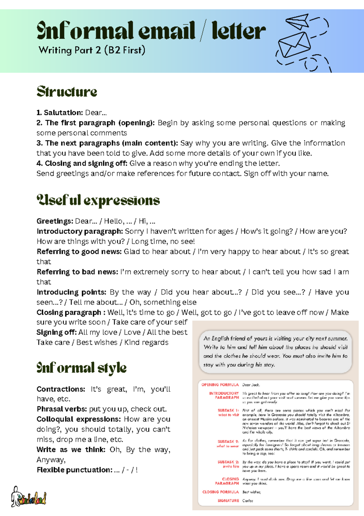 Writing an informal email for b2 - Greetings: Dear... / Hello, ... / Hi ...