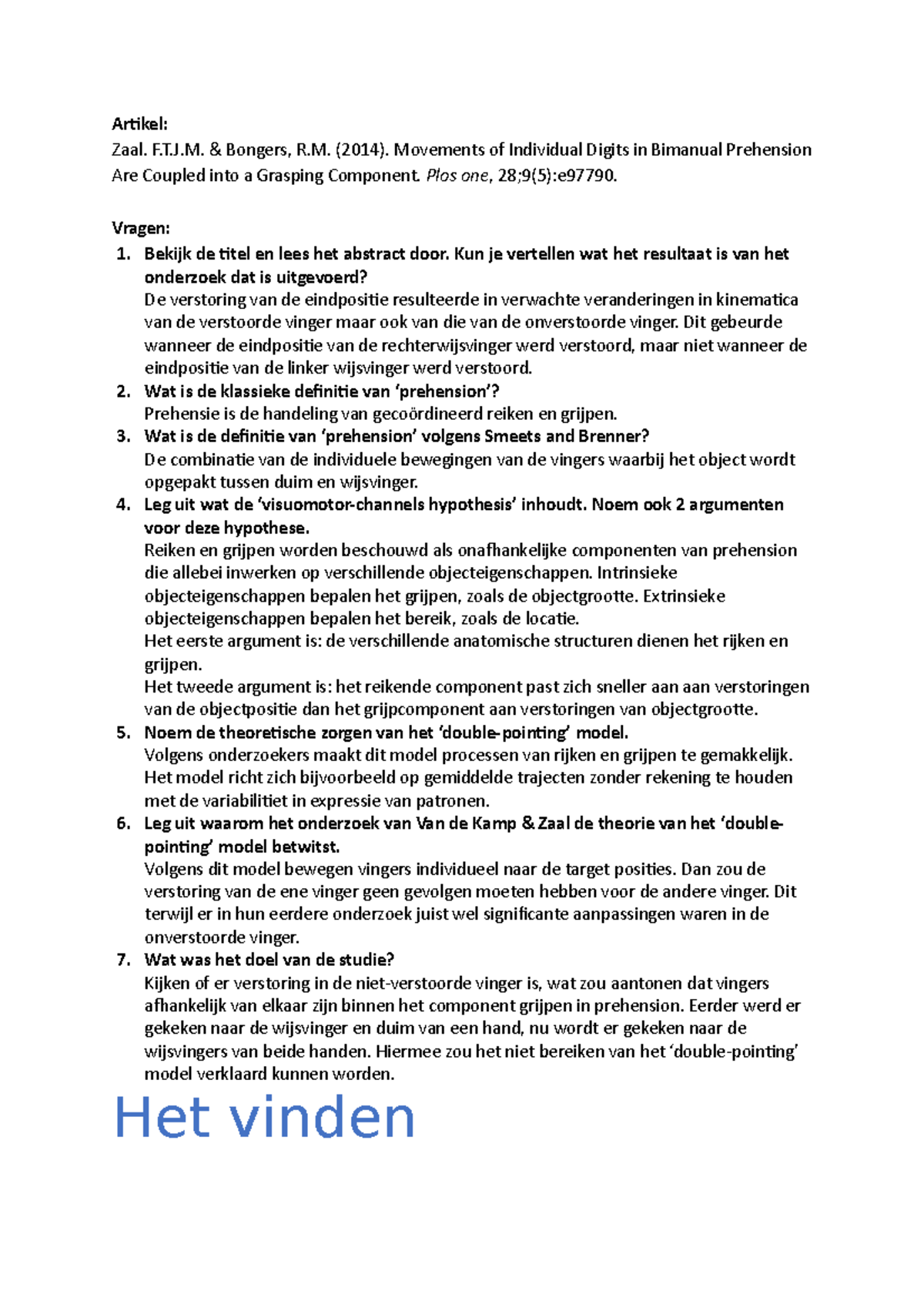 Hulpvragen artikel Zaal en Bongers - Artikel: Zaal. F.T.J. & Bongers, R ...
