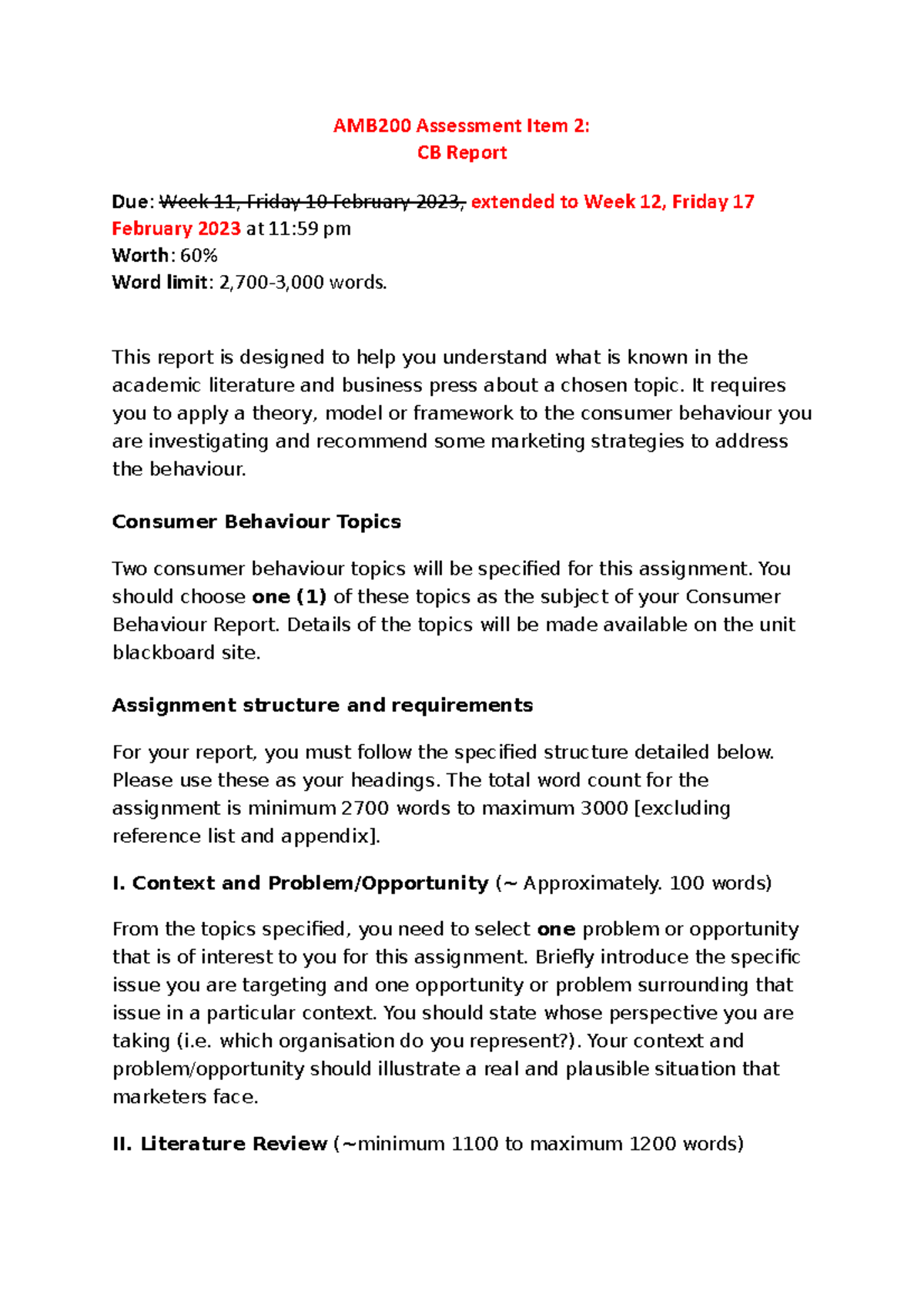 AMB200 CB report Task Instructions 2022 Summer v2 - AMB200 Assessment ...