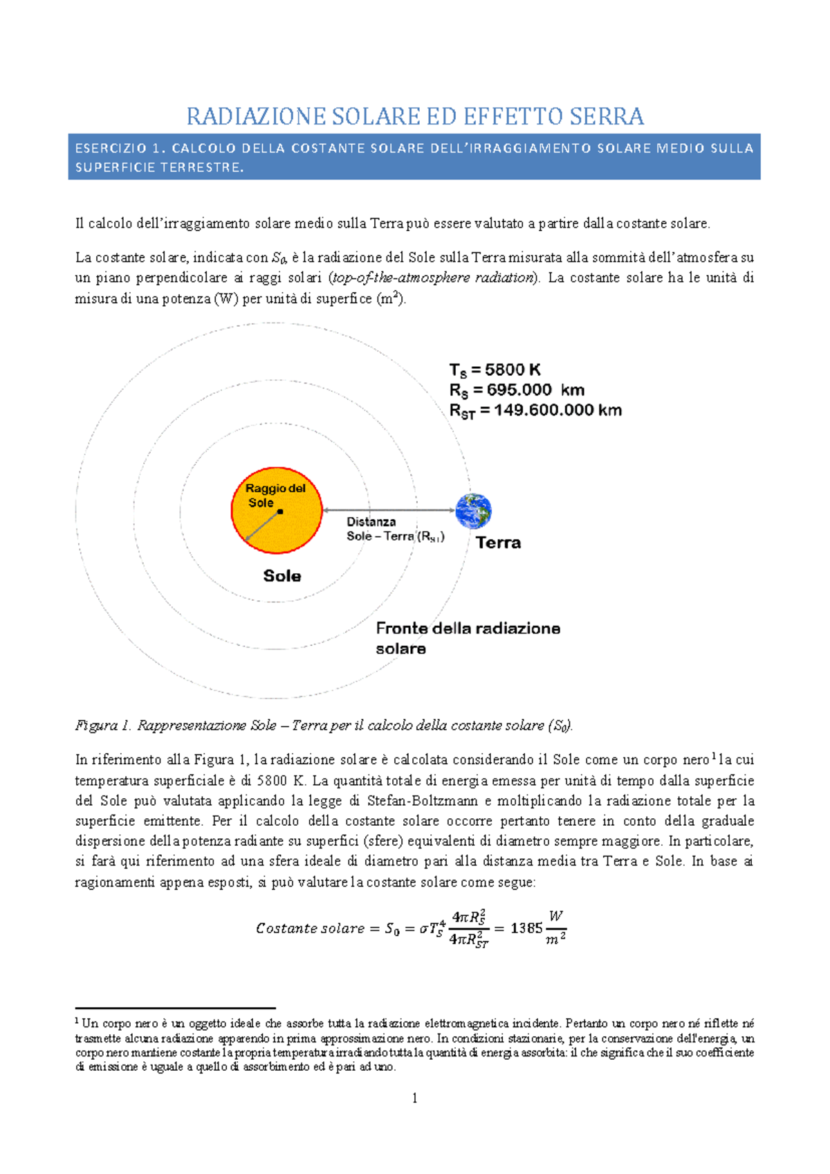 [E1] Equilibrio termico della Terra solved - RADIAZIONE SOLARE ED ...