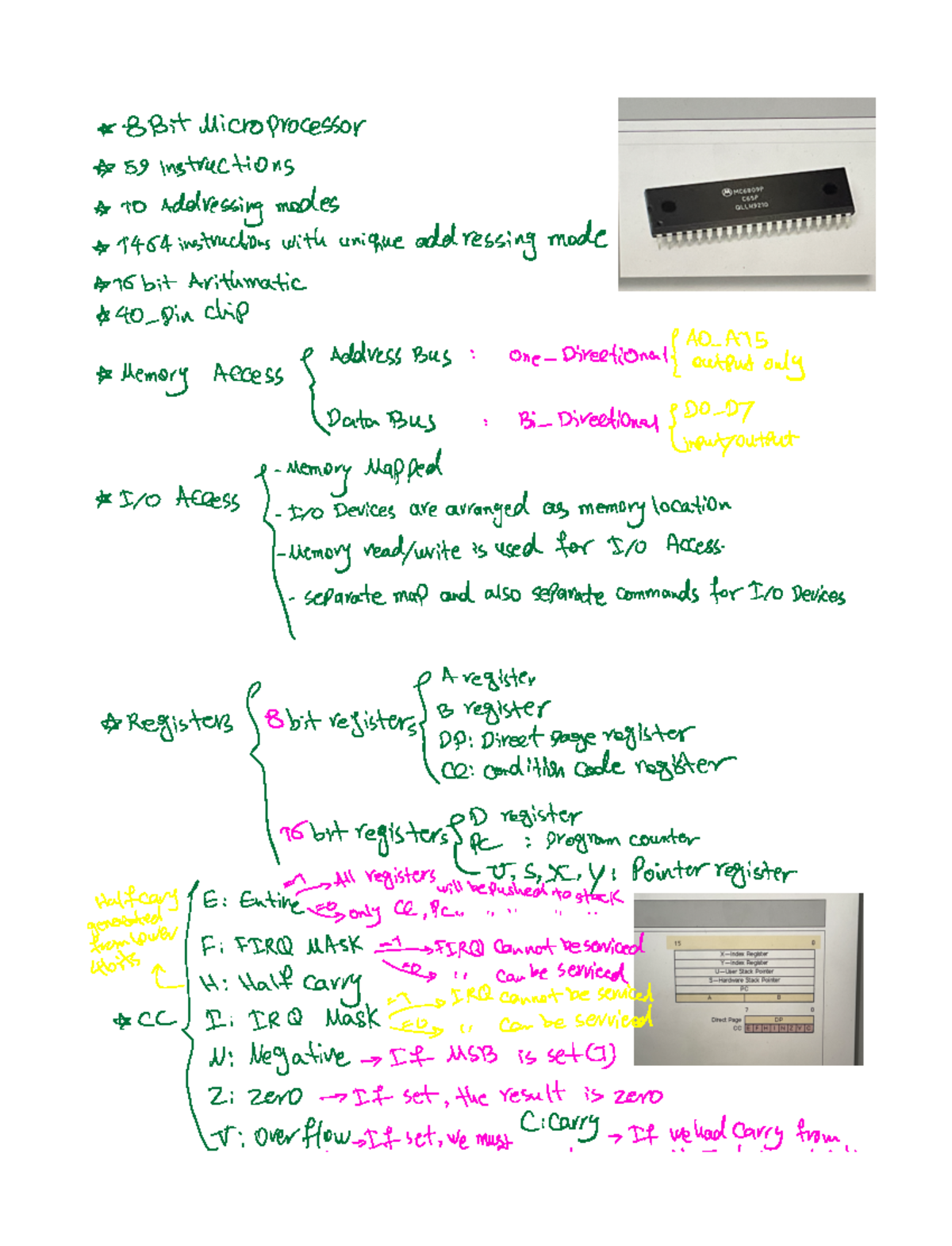 6809 Motorola - 8 Bit Microprocessor 59 instructions to addressing ...