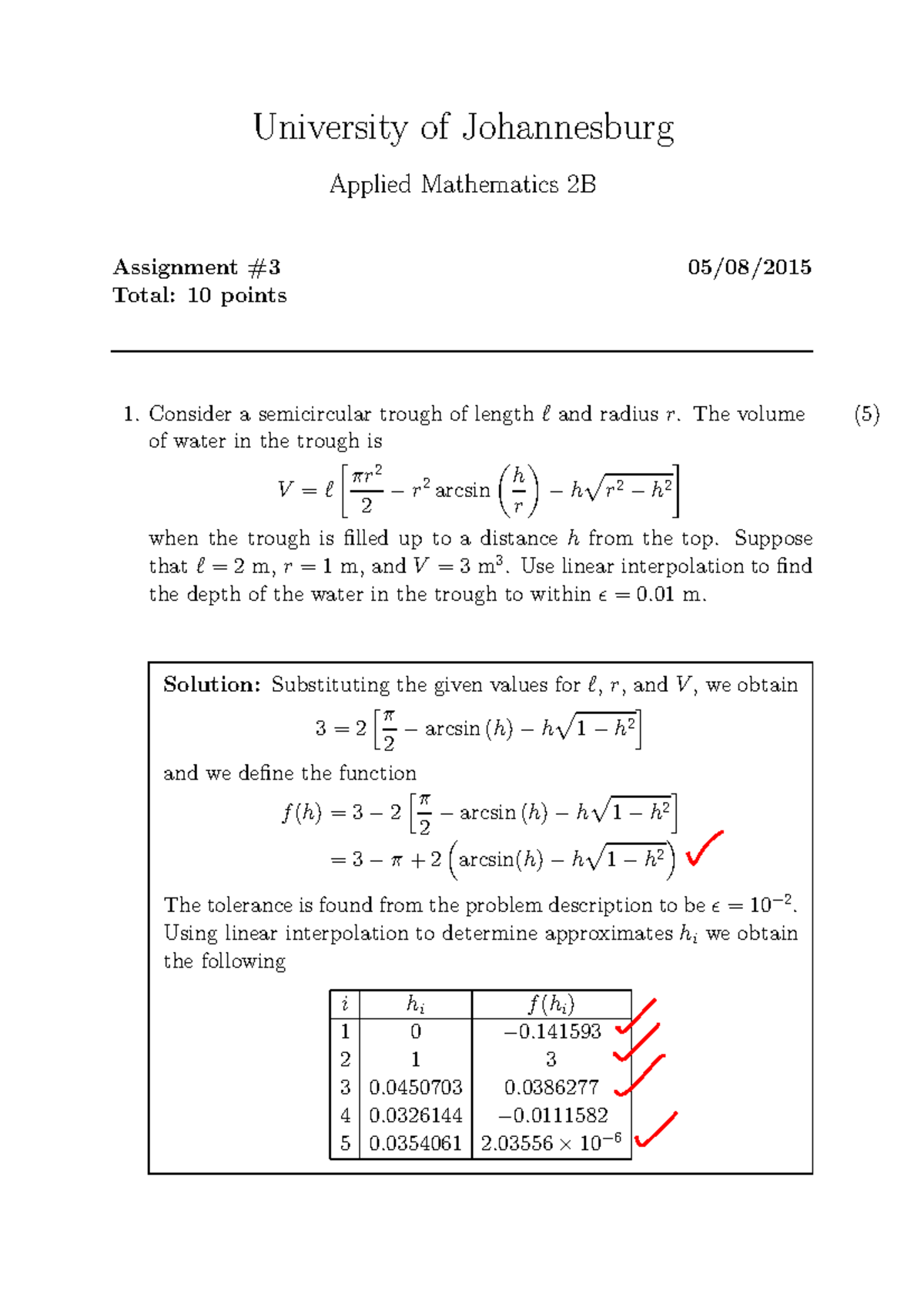 Apm2b10 tutorial 2015 assignment 3 marking memo - University of ...