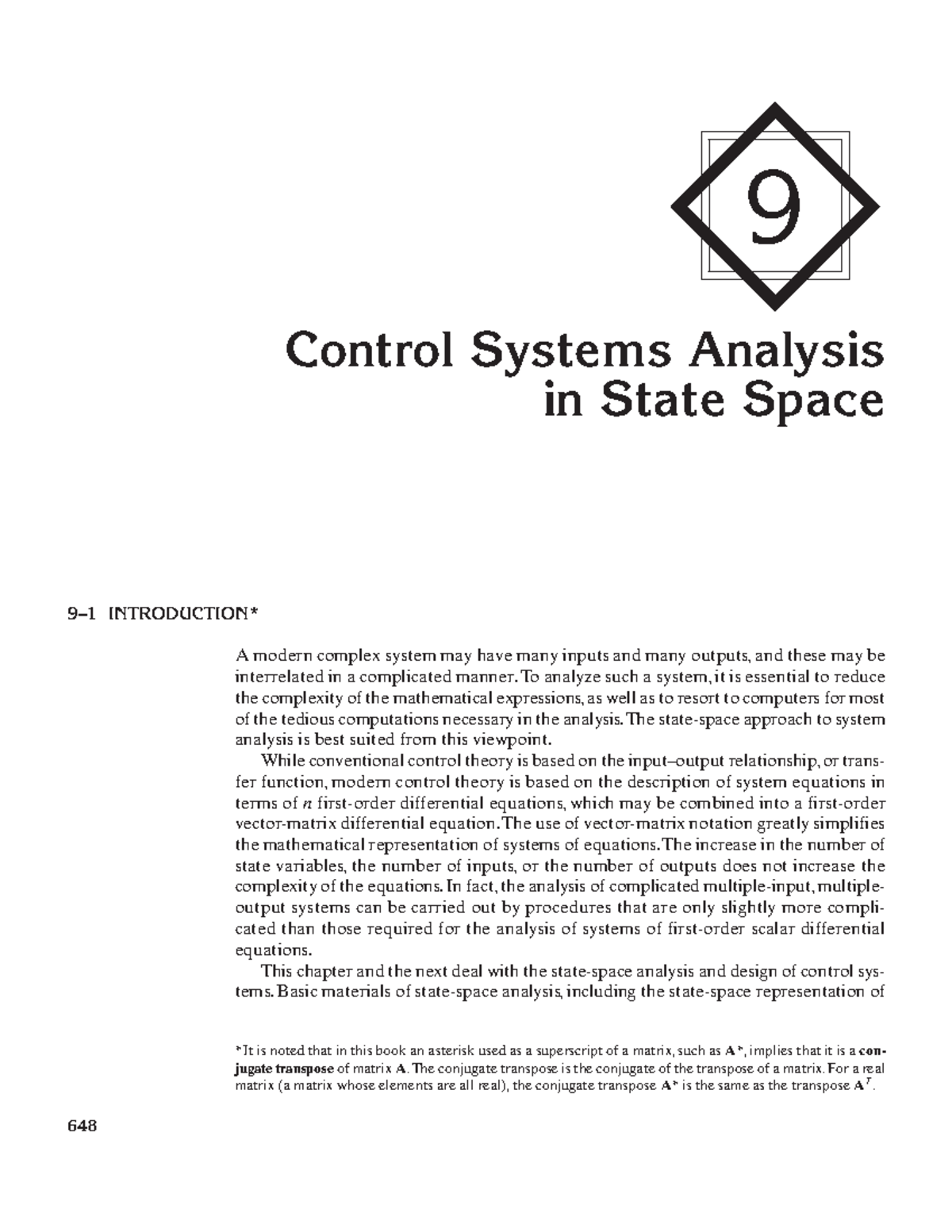 Ogata's Modern Control Engineering, Ch. 9 - 9 648 Control Systems Analysis in State Space 9–1 ...
