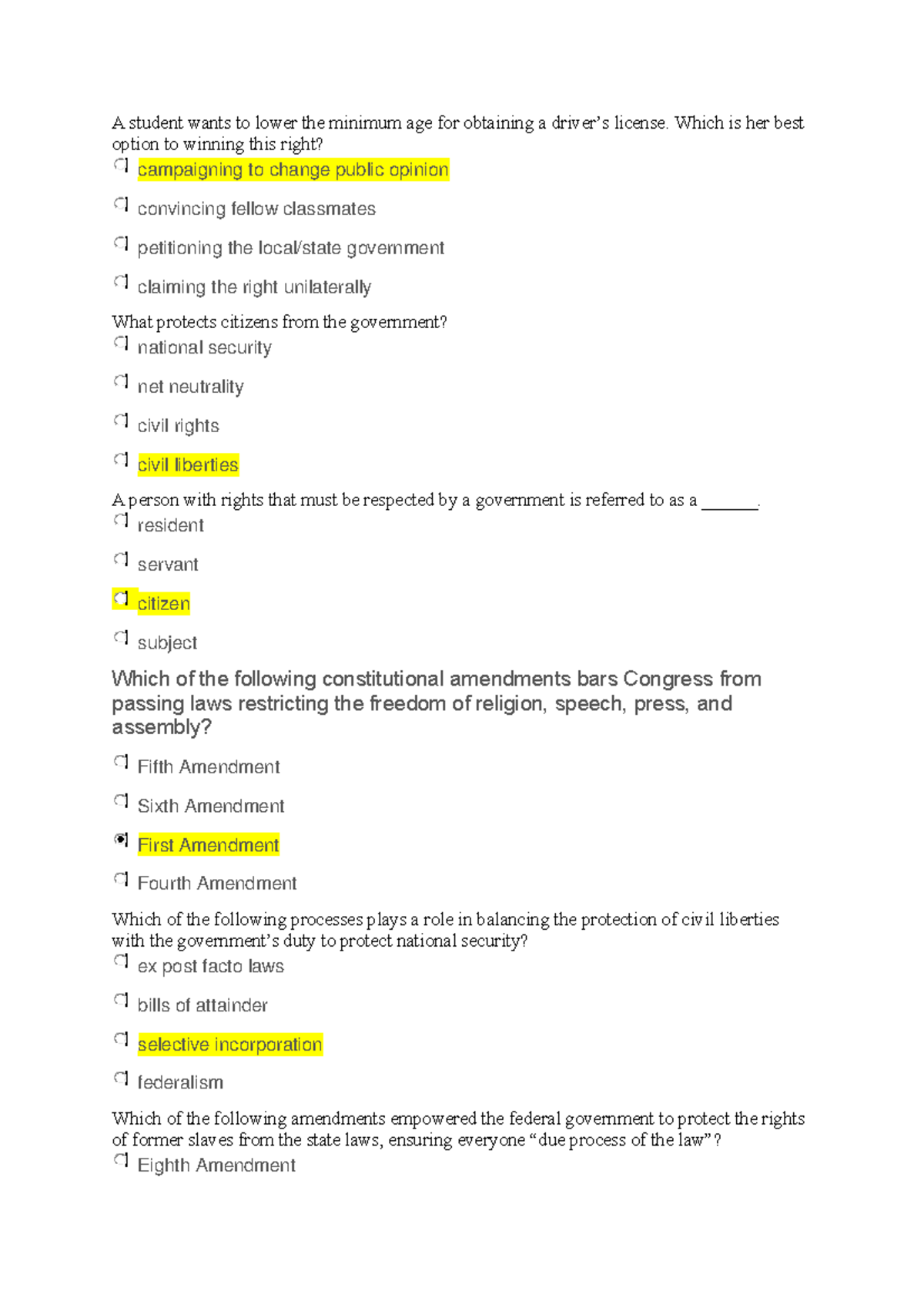 Chap4 - Federal Government Chapter4 answers - GOVT 2305 - Studocu