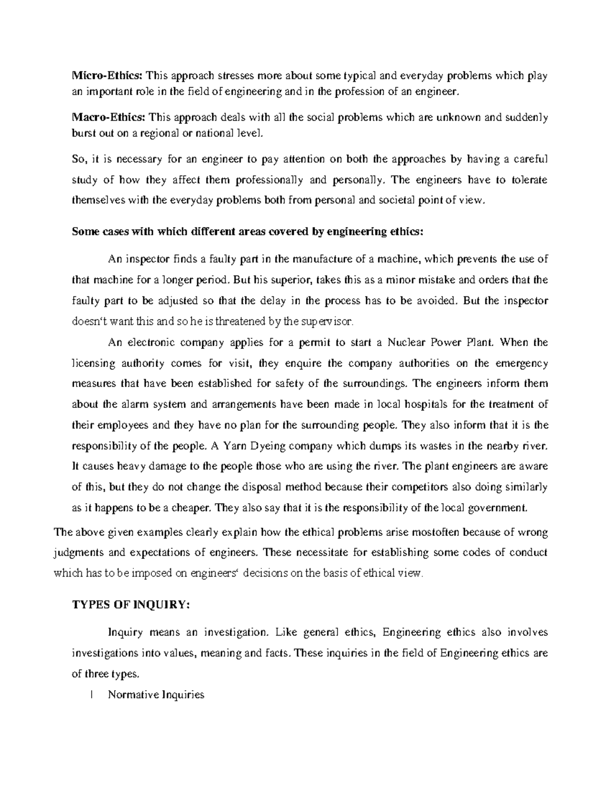 Human Values Ethics-8 - Micro-Ethics: This approach stresses more about ...