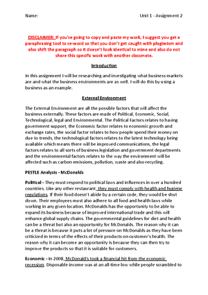 Unit 4 - Assignment 2 ( Distinction) - DISCLAIMER: If you’re going to copy and paste my work, I ...