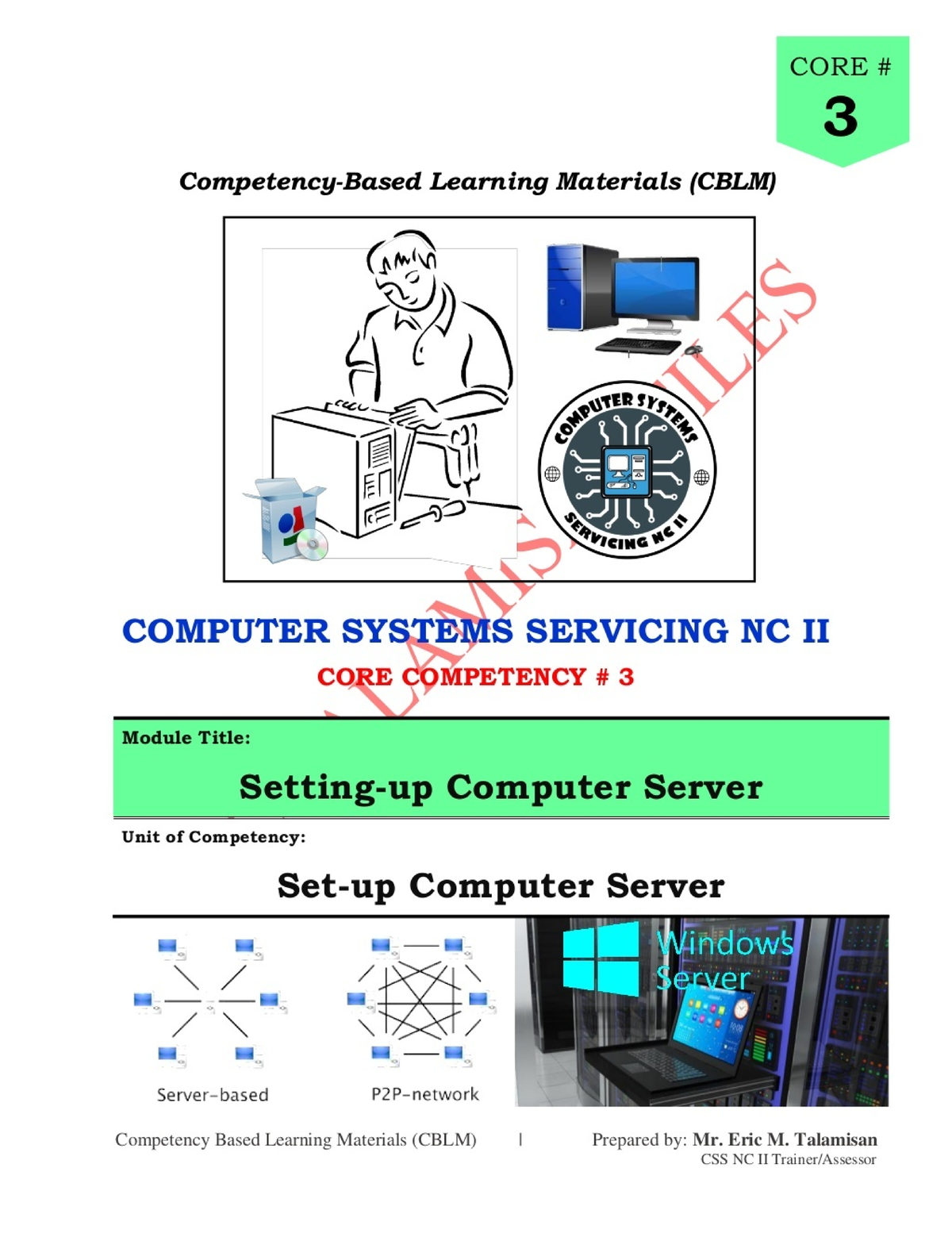 Core 3 version 1 Configure Computer Systems and Networks - CORE 3 Learning Materials (CBLM) C ...