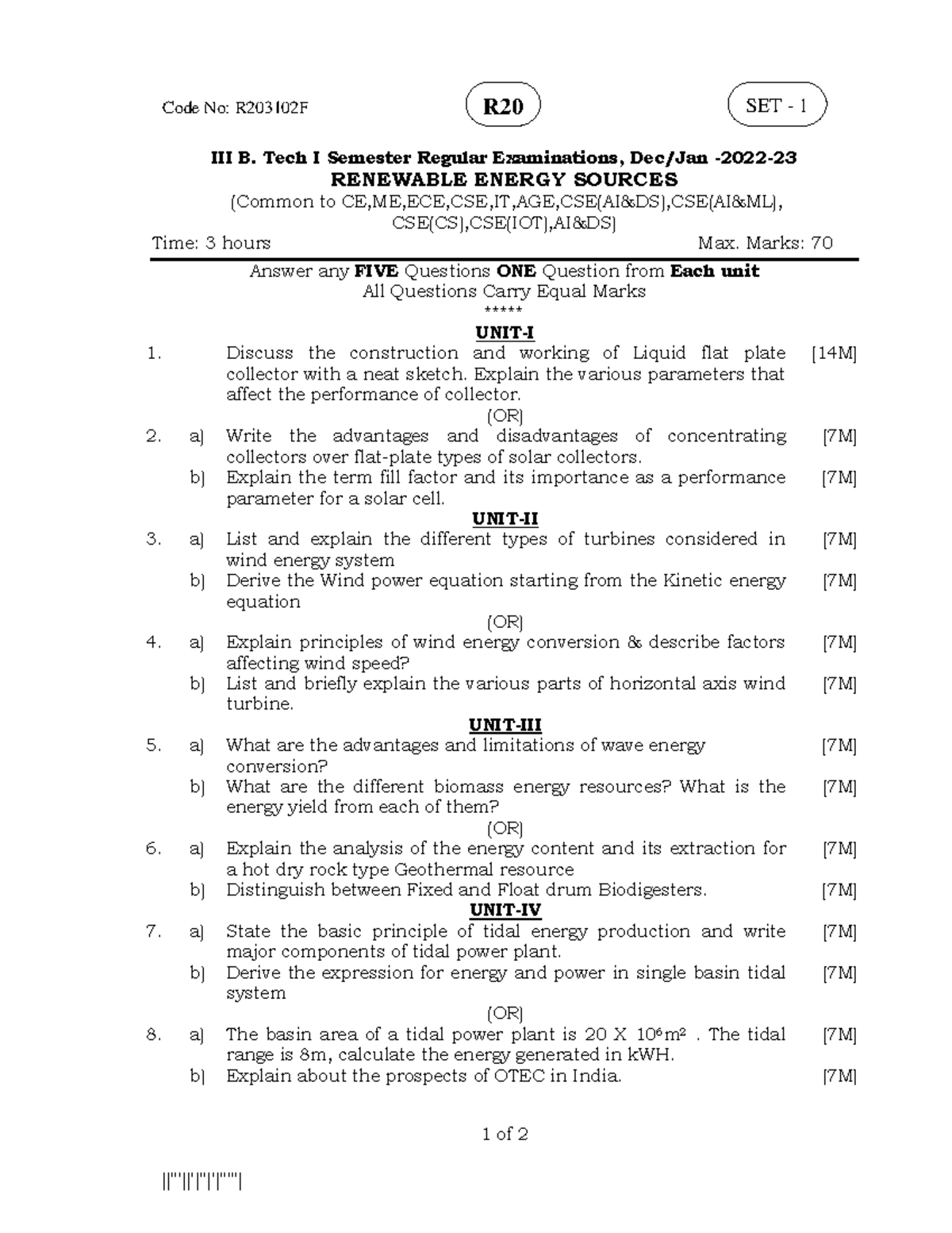 POC University QP - III B. Tech I Semester Regular Examinations, Dec ...