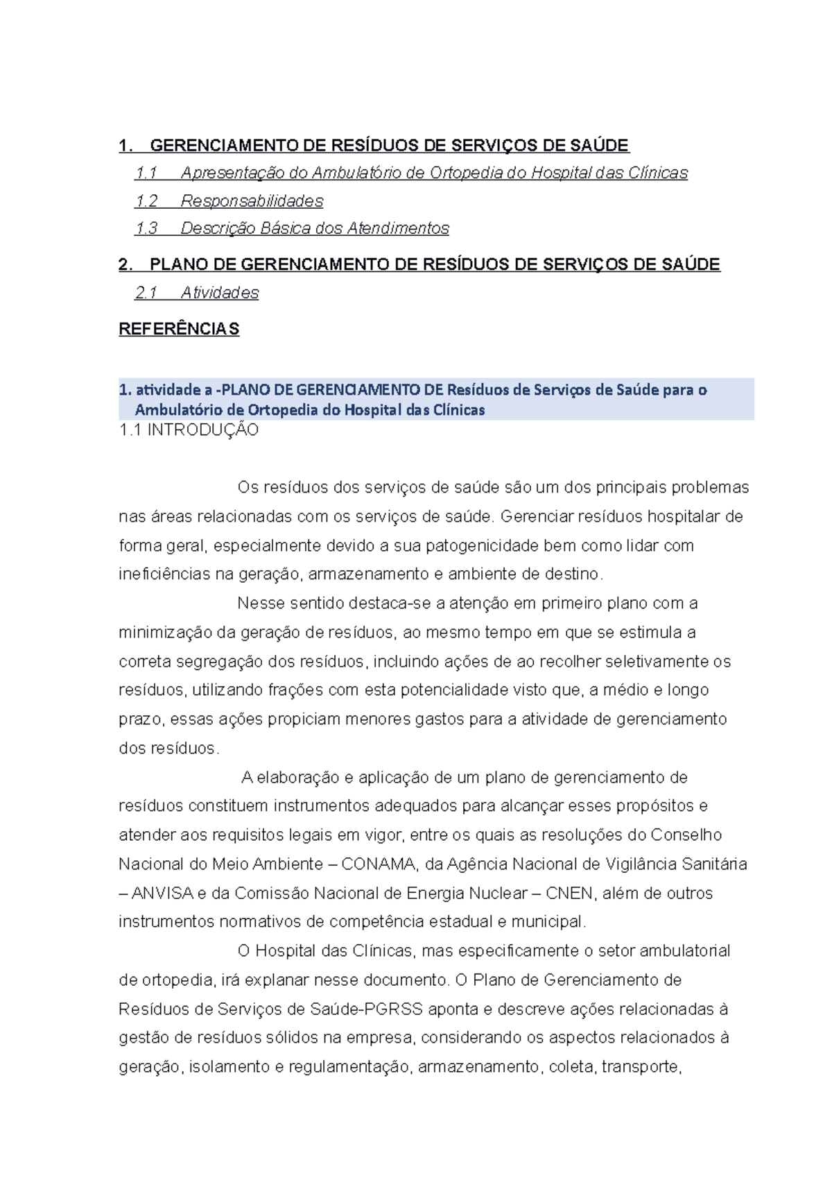 Marcia atividades do estagio adaptado - 1. GERENCIAMENTO DE RESÍDUOS DE ...