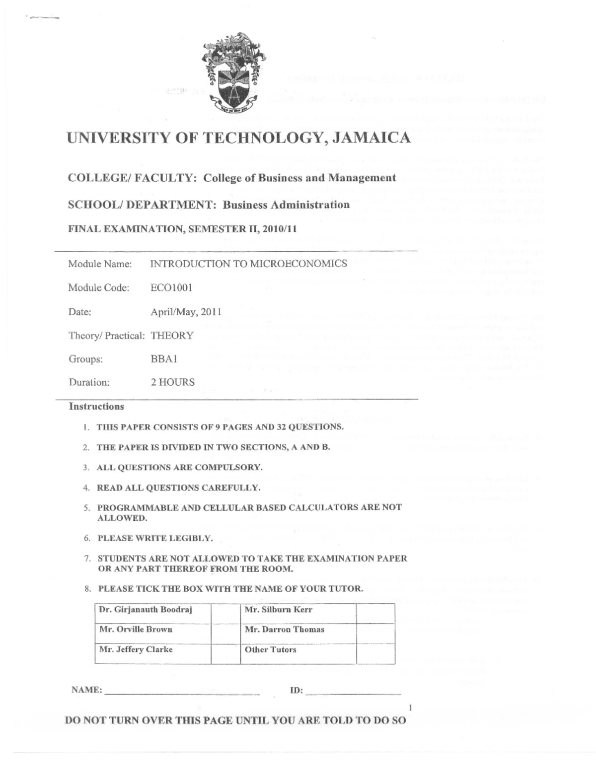 2010 macro and micro past exam for revision - Financial Accounting ...