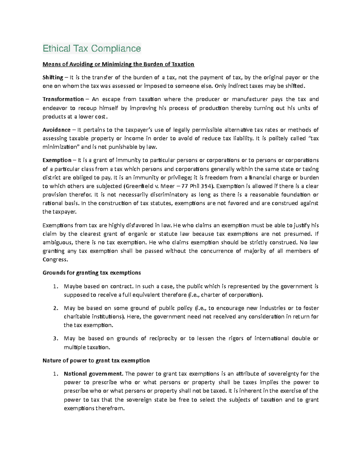 Ethical Tax Compliance - Ethical Tax Compliance Means of Avoiding or ...