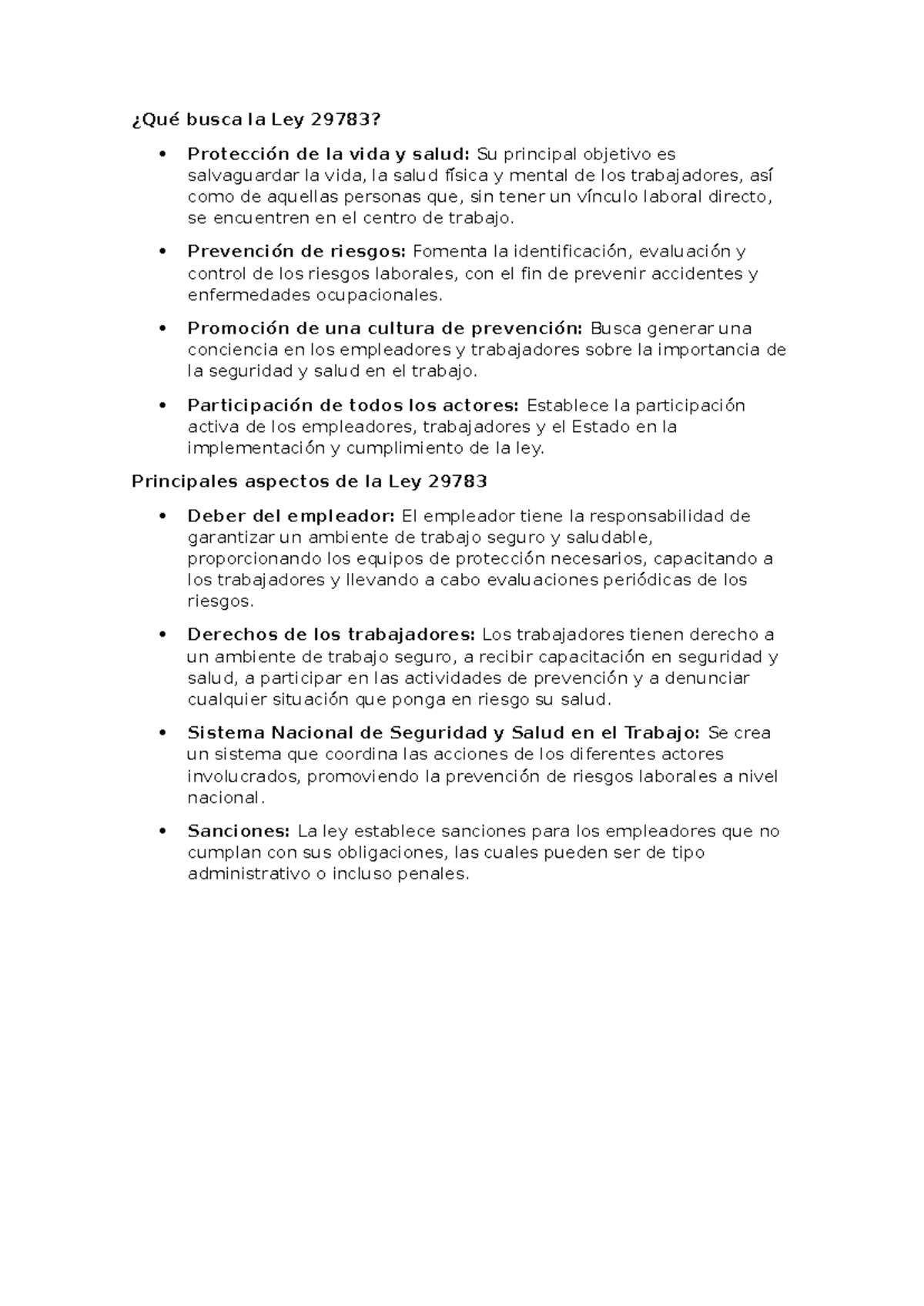Ley 29783 Seguridad ocupacional - ¿Qué busca la Ley 29783? Protección ...