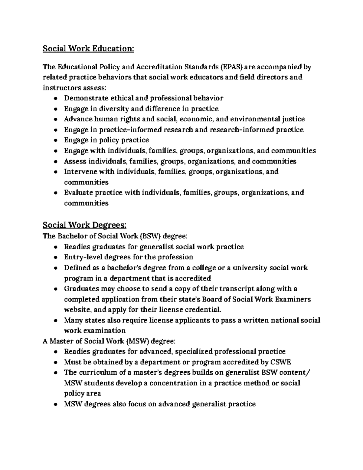 Intro to Social Work Education - Social Work Education: The Educational ...