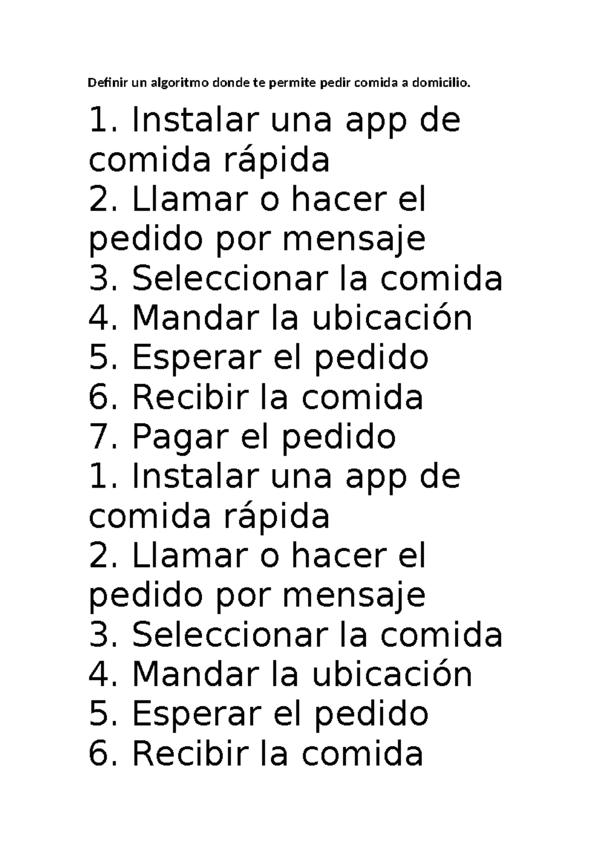 Ejercicios de Algoritmo - Definir un algoritmo donde te permite pedir ...