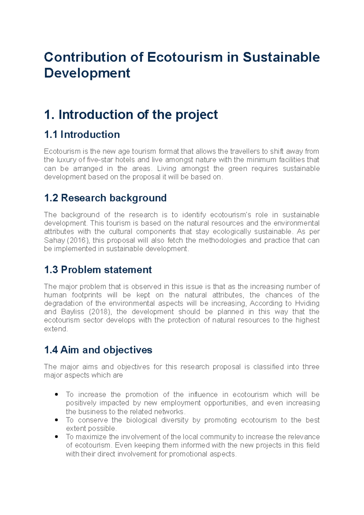 Contribution of Ecotourism in Sustainable Development - Introduction of ...