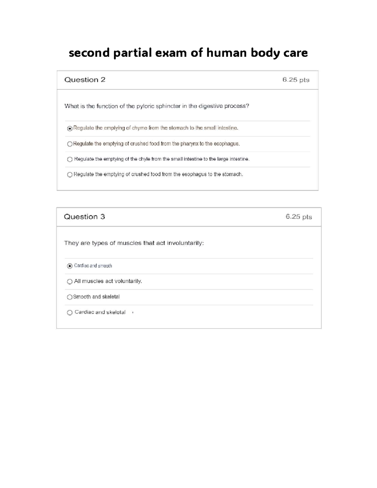 Humsn body care - Trabajo Human Body Care - second partial exam of ...