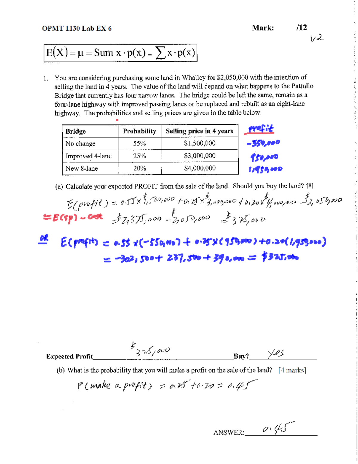 Lab Exercise 6 Solutions - OPMT 1130 - Studocu