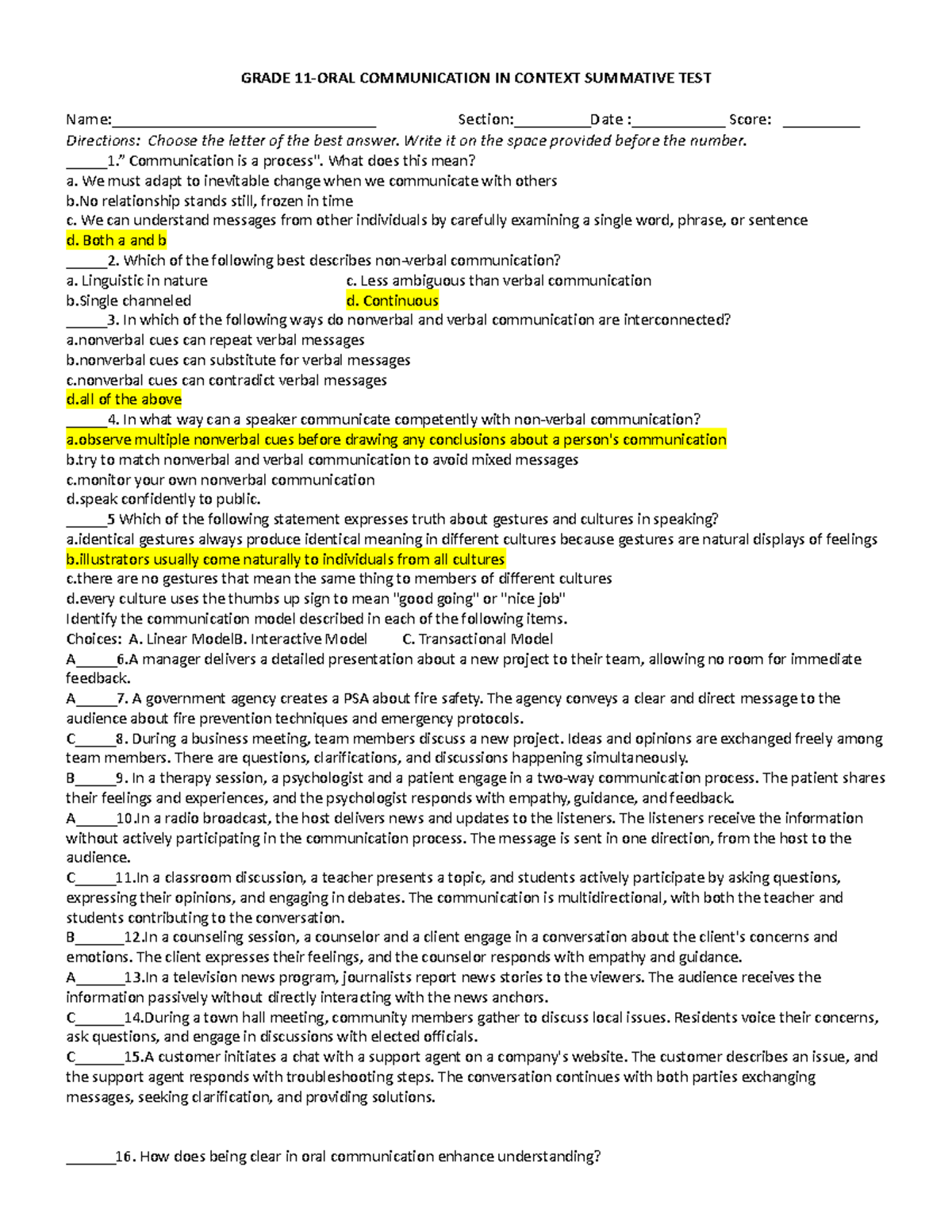 dssdgdsgsdgdsasd - GRADE 11-ORAL COMMUNICATION IN CONTEXT SUMMATIVE ...