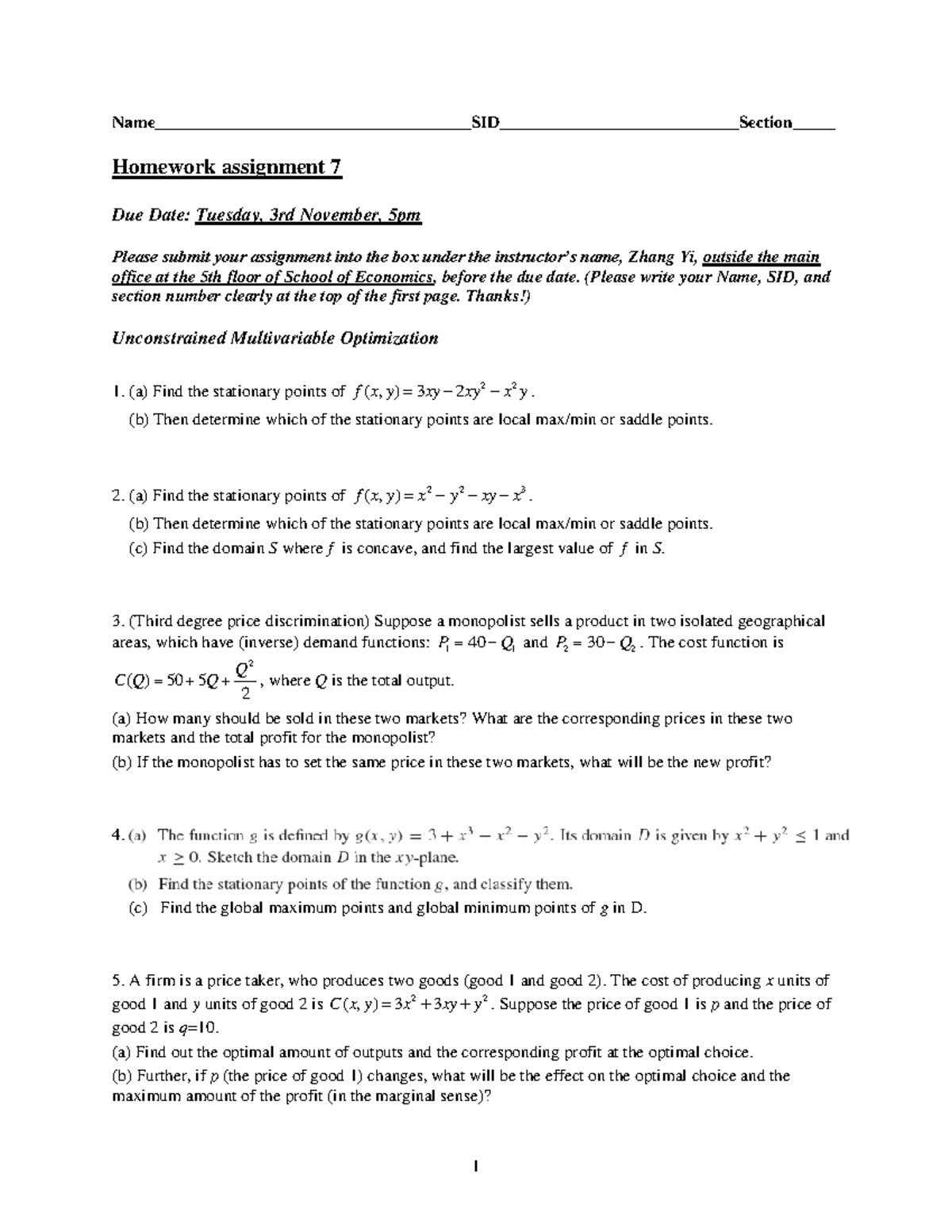 Homework Assignment 7 - - Studocu