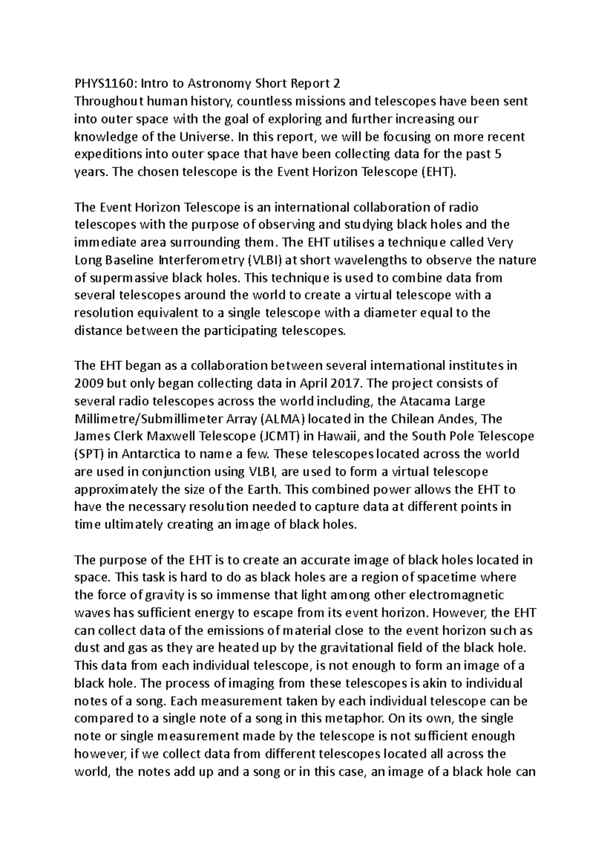 Short Report 2 - assignment 2 - PHYS1160 - UNSW Sydney - Studocu