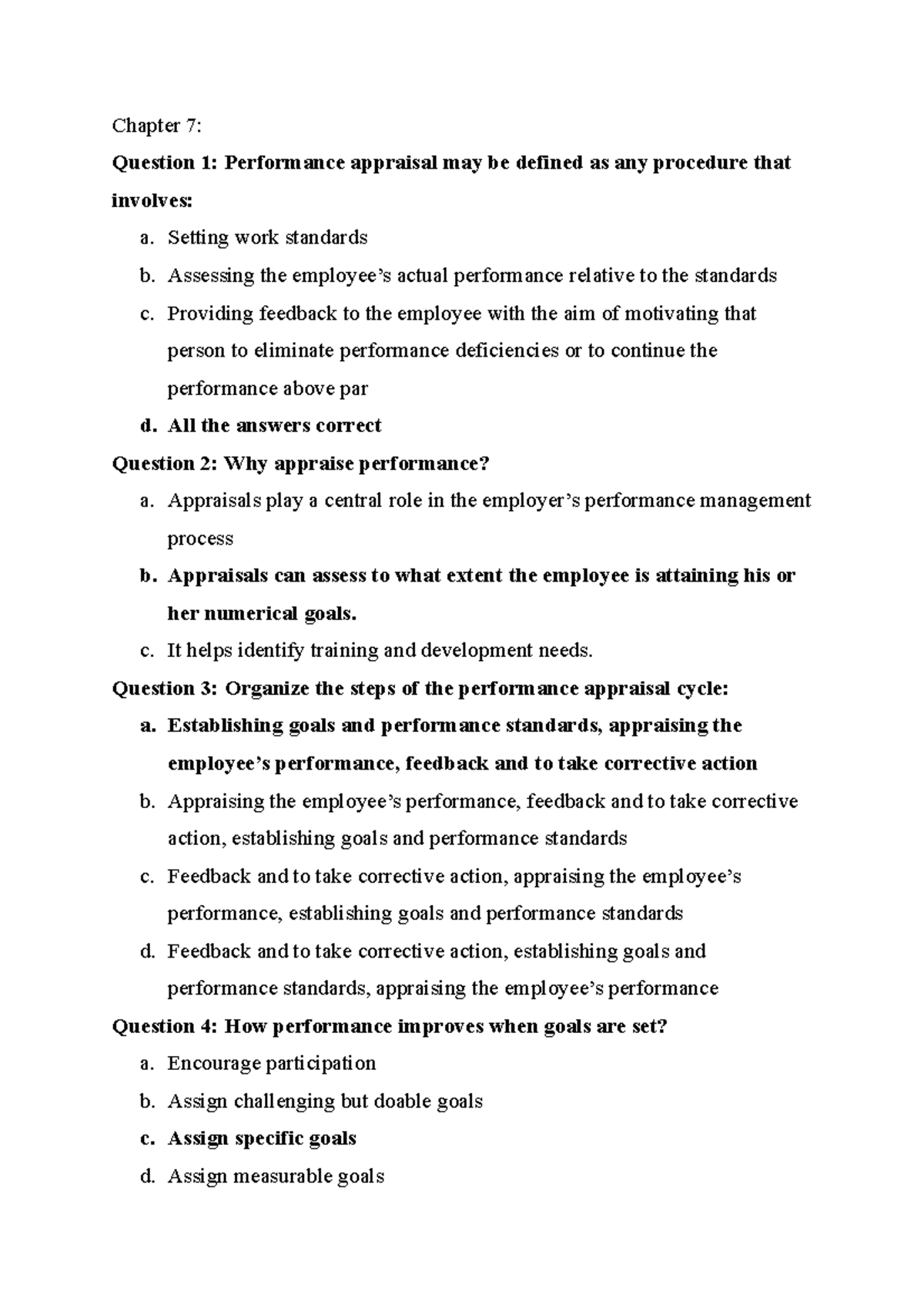 Chapter 7kahoot - nothing - Chapter 7: Question 1: Performance ...