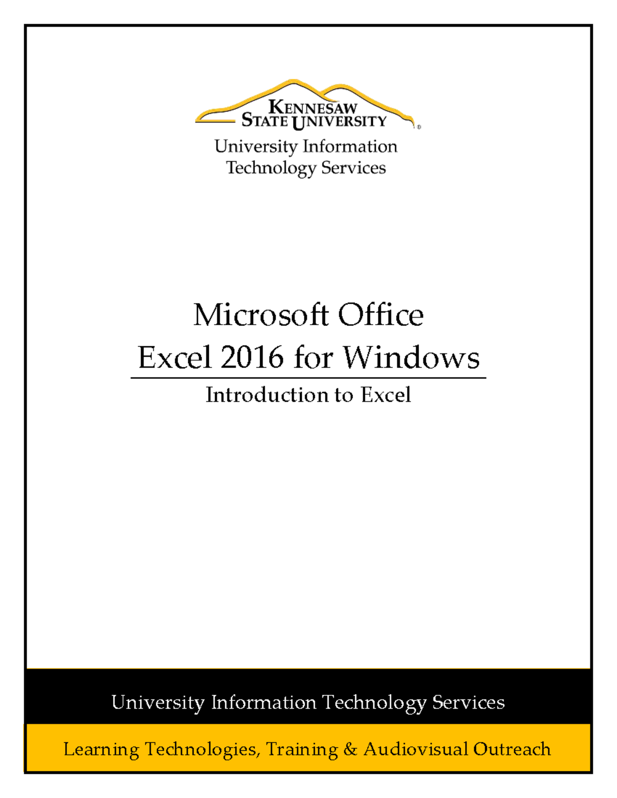 Intro to Excel 2016 learning material - Microsoft Office Excel 2016 for ...