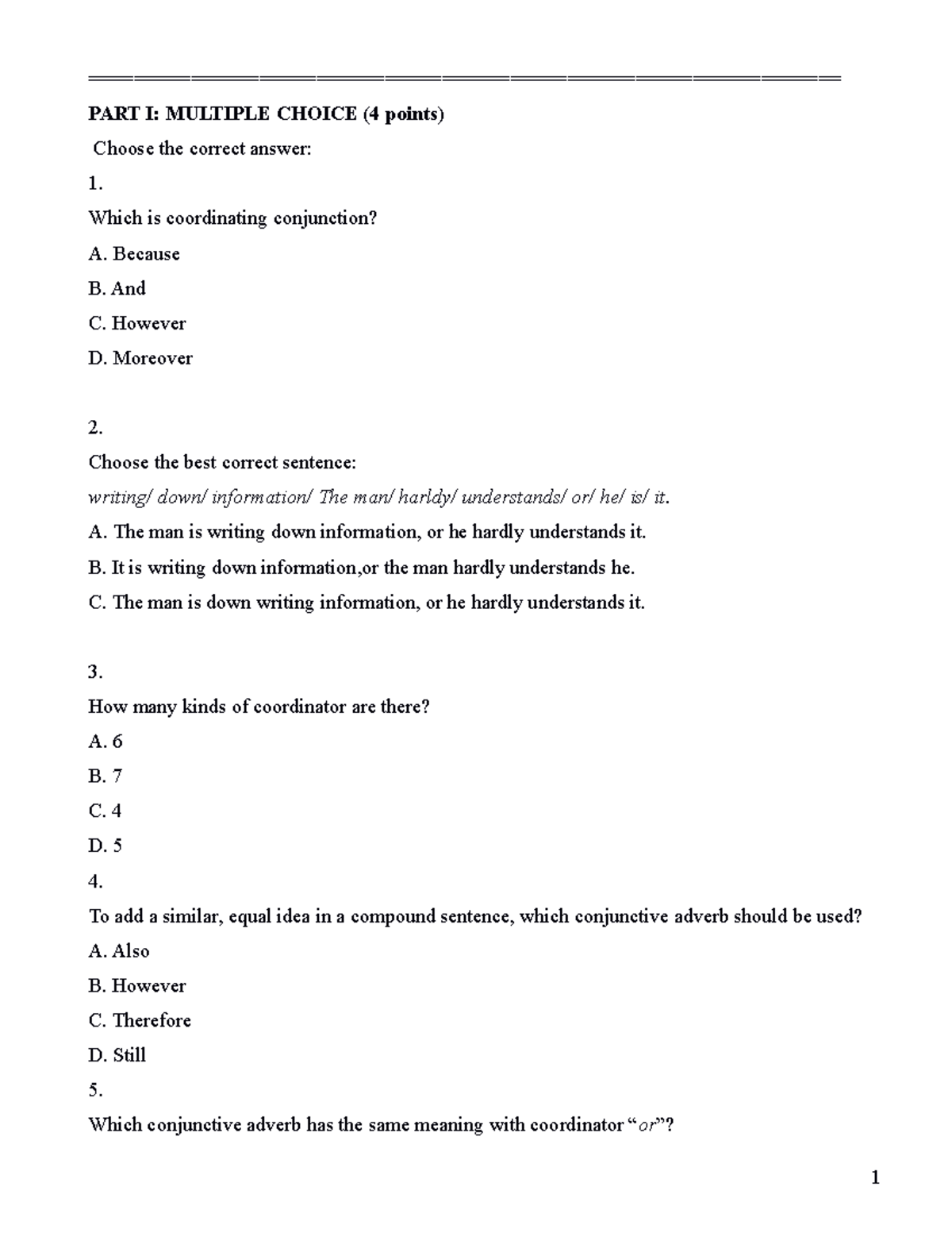 ENG167- Sample Final TEST- SEND SS - - Studocu