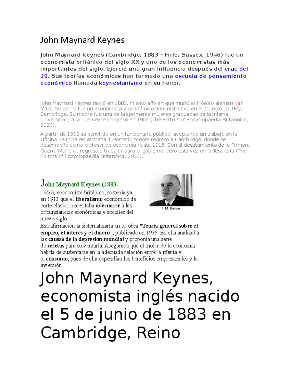 Teoría - Jhon Maynard Keynes - Bilbliografía - Historia del derecho ...